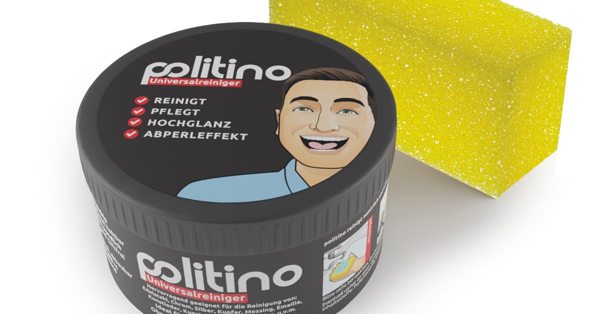 politino-Universalreiniger | Putzstein mit Spezialschwamm